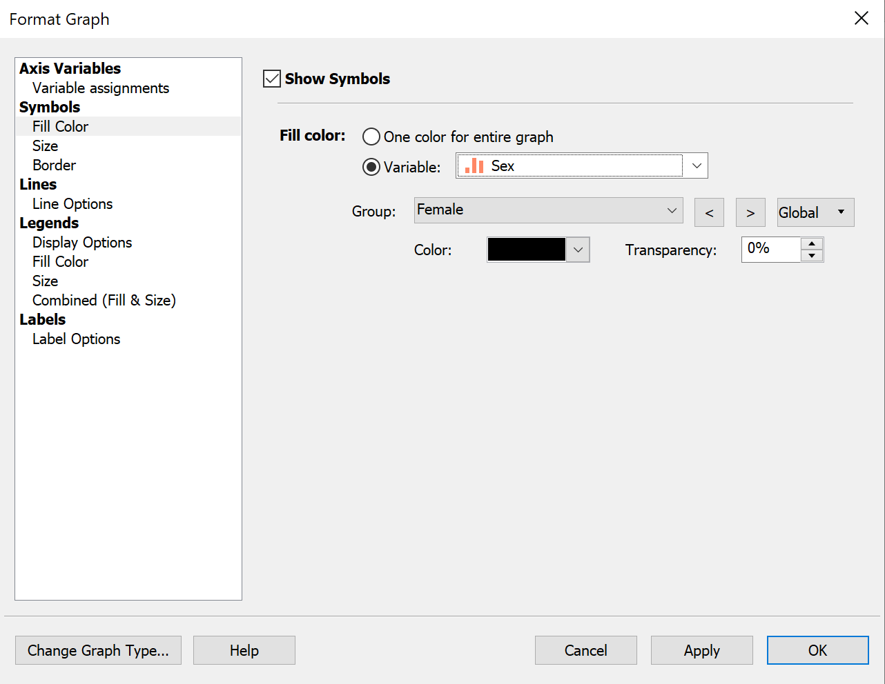 GraphPad Prism 9 User Guide - Fill Color