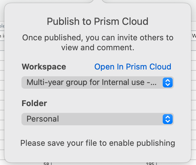 GraphPad Prism 10 User Guide - Publishing to Prism Cloud